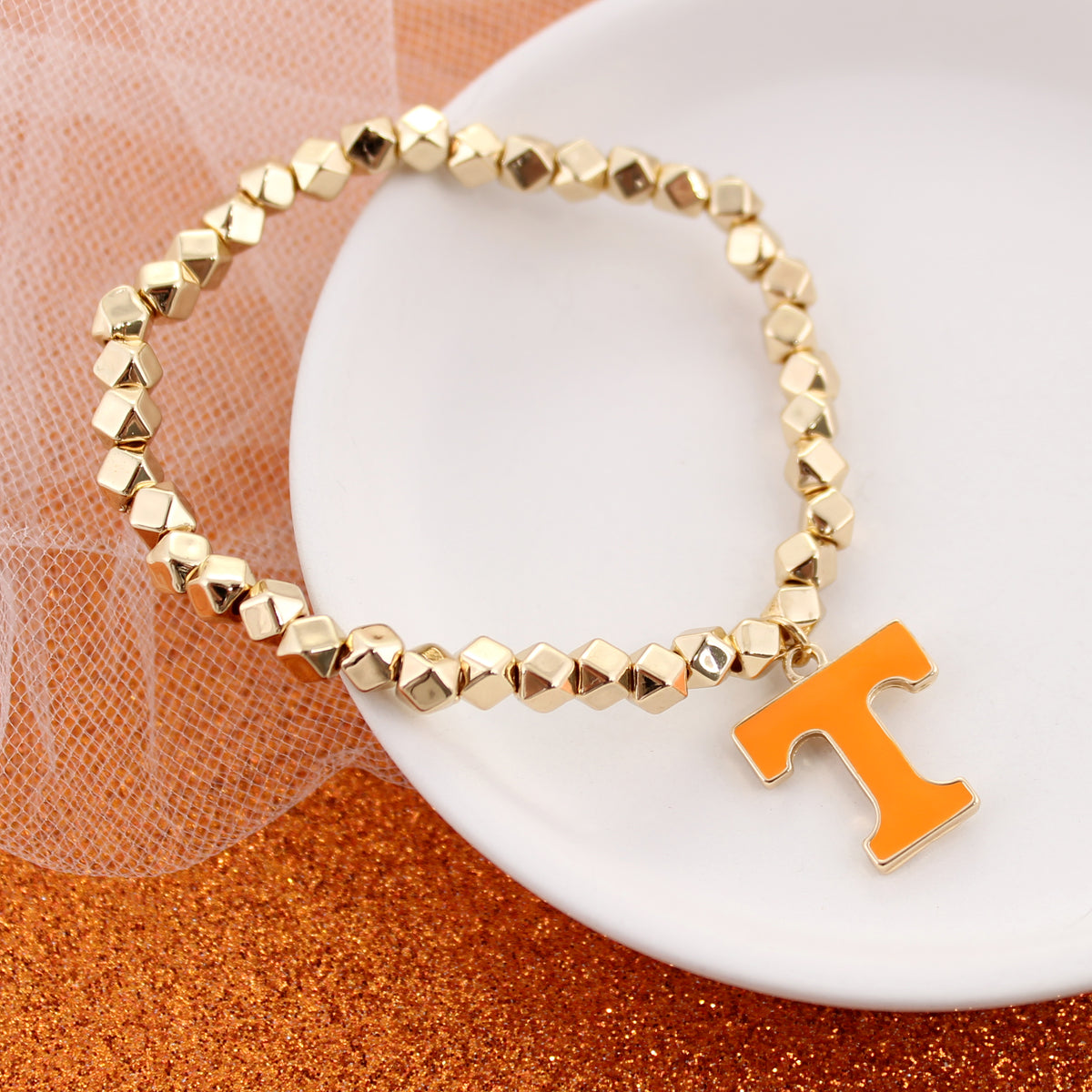 Tennessee Gold Stretch Bracelet w/Enamel Logo – Seasons Jewelry - Retail