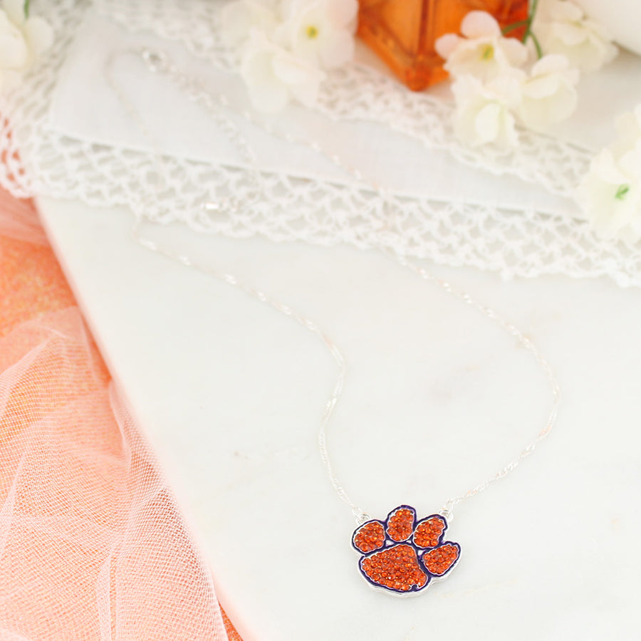 Clemson Crystal Logo Necklace – Seasons Jewelry - Retail