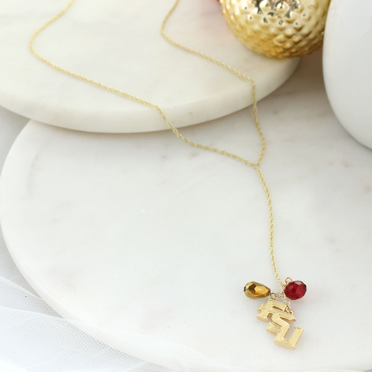 32” Florida State Matte Gold Logo Y-Necklace – Seasons Jewelry - Retail